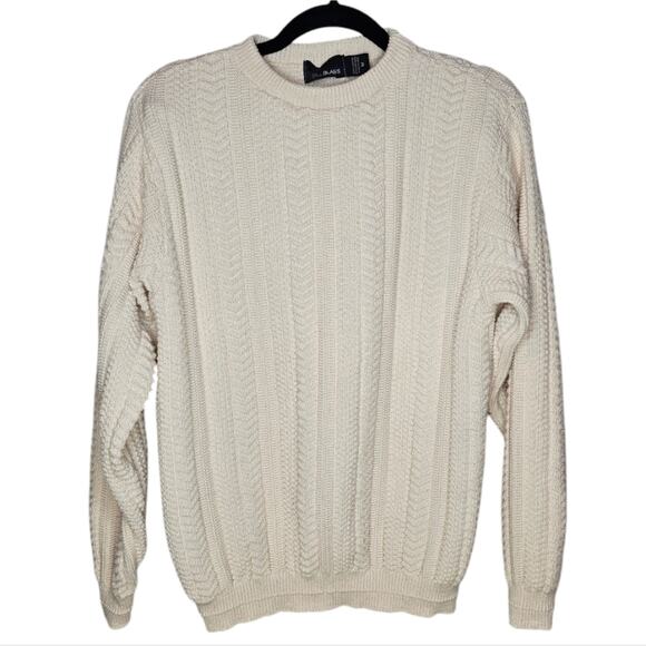 bill blass | Sweaters | Bill Blass 0 Cotton Crewneck Knitted Ivory ...